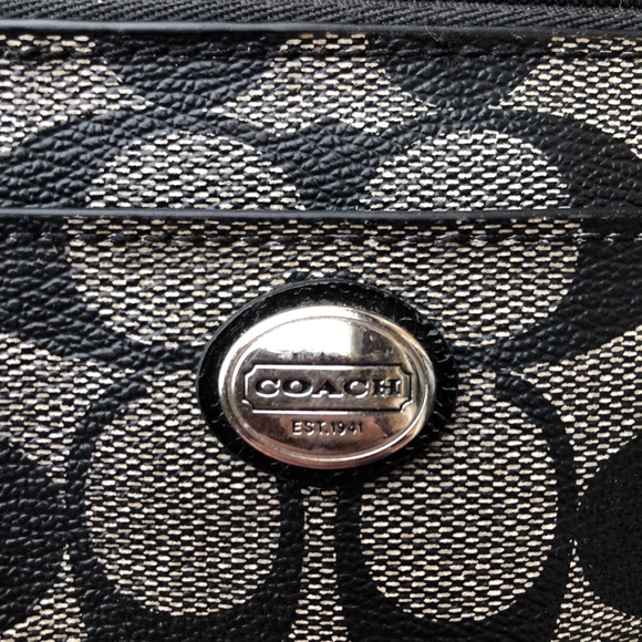 Coach | Bags | Coach Black And Dark Grey Wallet | Poshmark